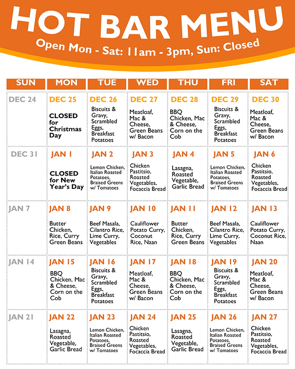 Deli Menu | Main Market Co-op